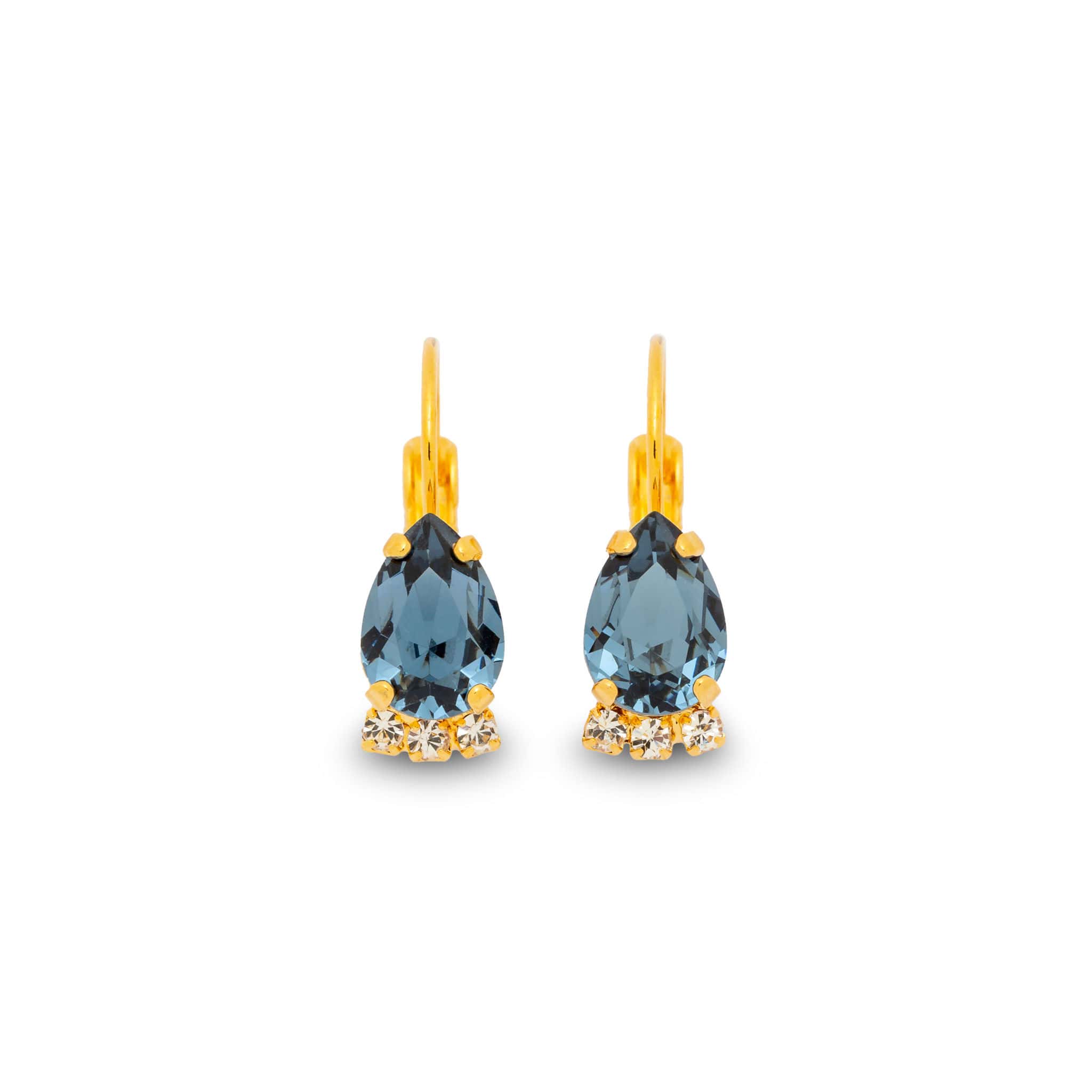 Blue Pear Shaped Crystal Earrings – French Attic