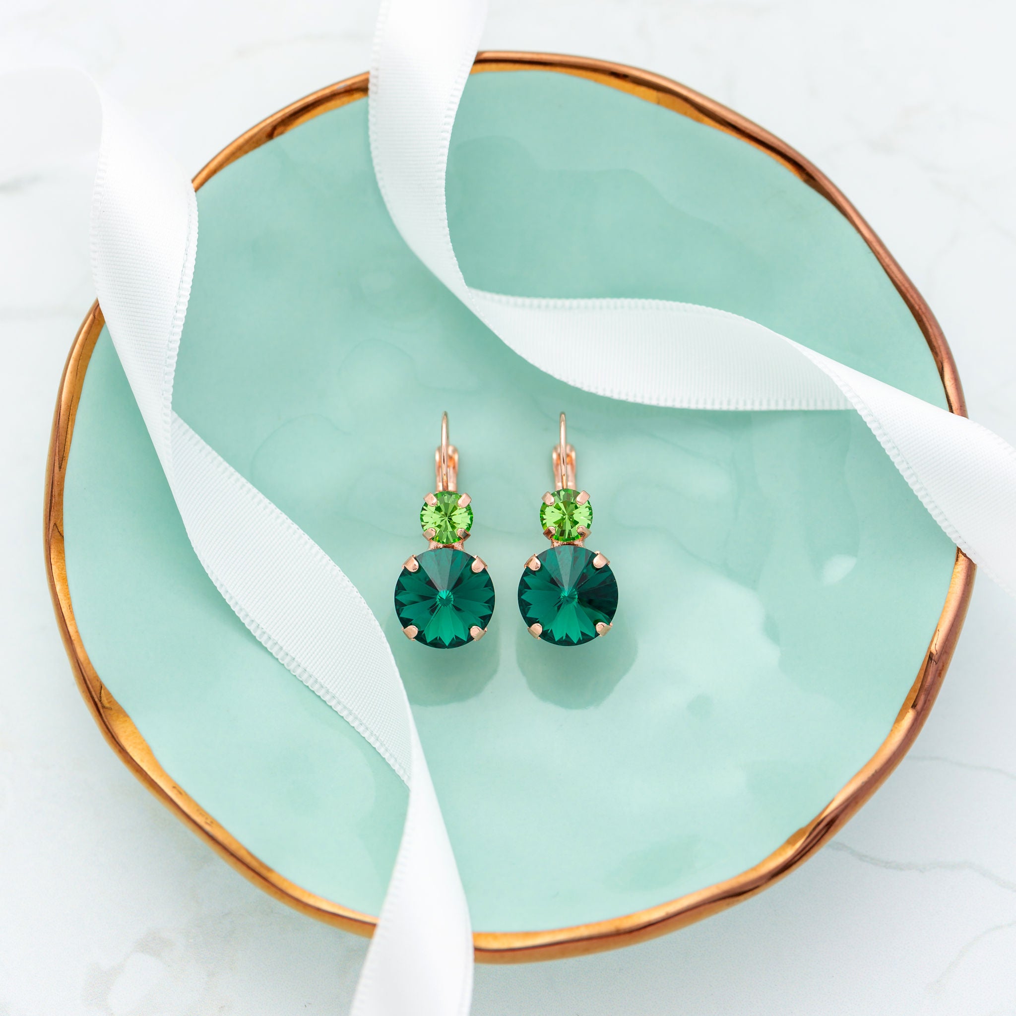 Emerald Rivoli Crystal Earrings Australia – French Attic